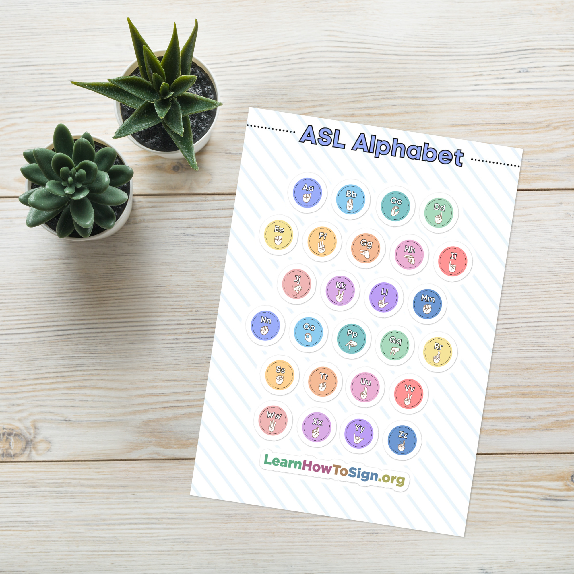 ASL Alphabet Sticker Sheet - Learn How to Sign
